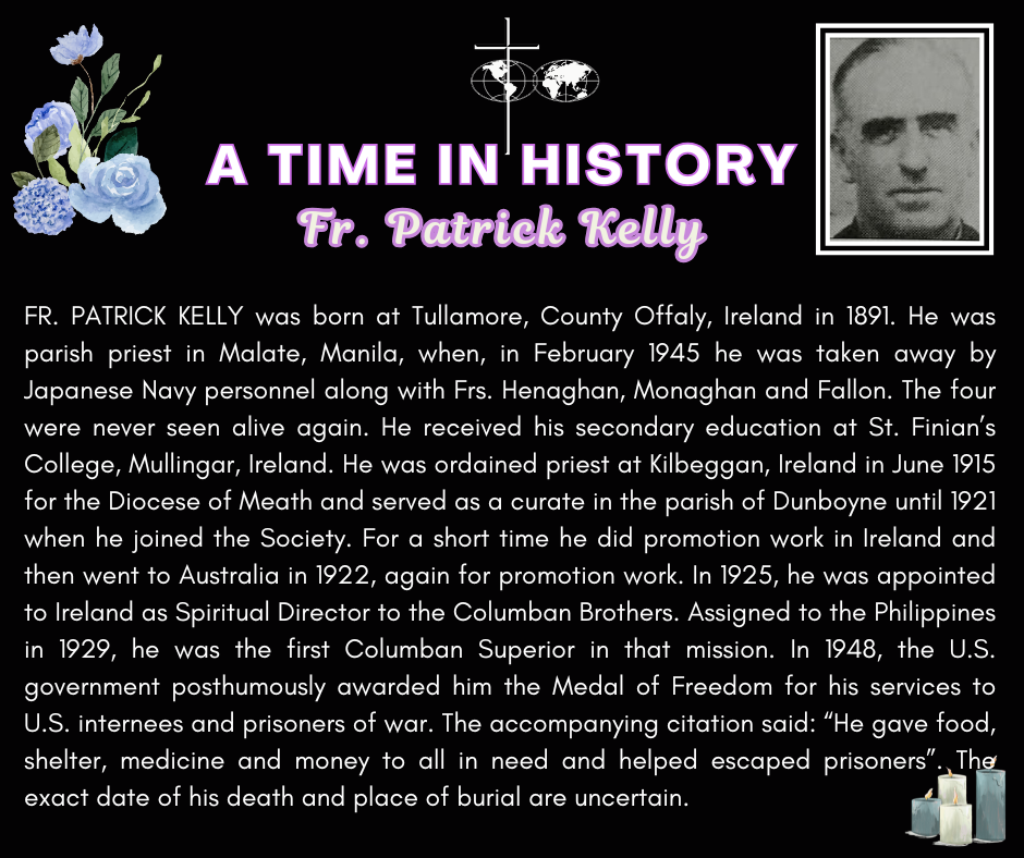 A Time in History (February 8-16) - Missionary Society of St. Columban ...